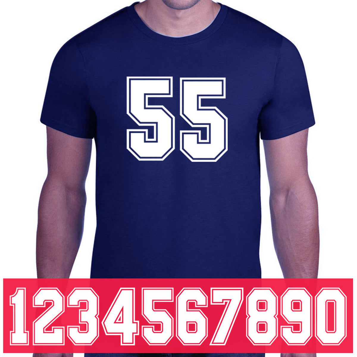Vinyl heat transfer iron-on sports number 20cm high – PRINTO
