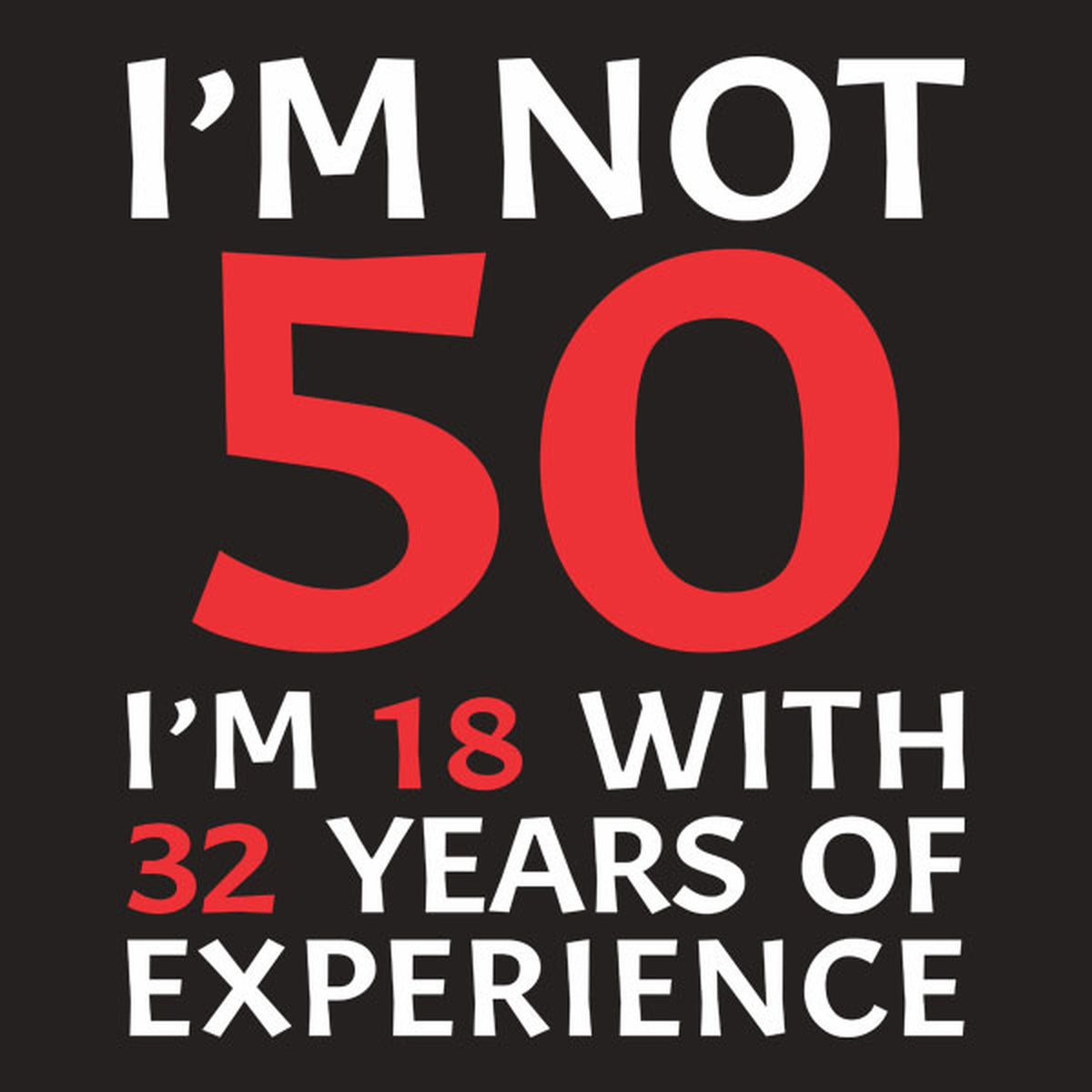 I am not 50 - Funny 50th birthday T-shirt – PRINTO