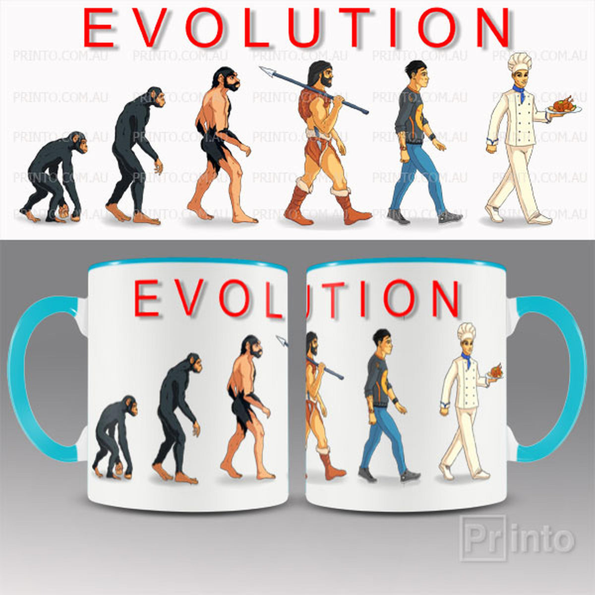 Novelty coffee mug - Evolution of chef – PRINTO