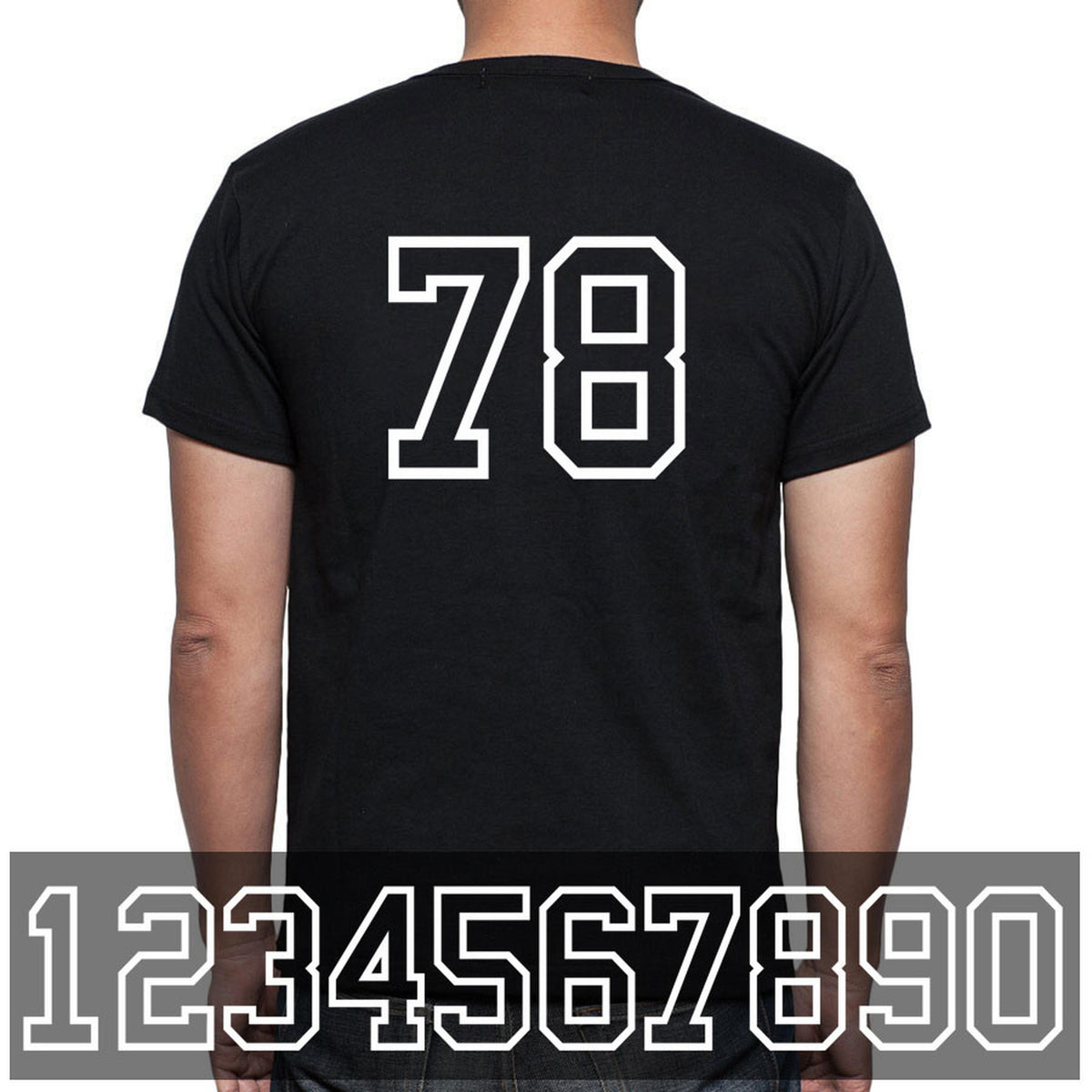 Iron On number in COLLAGE OUTLINED font – PRINTO