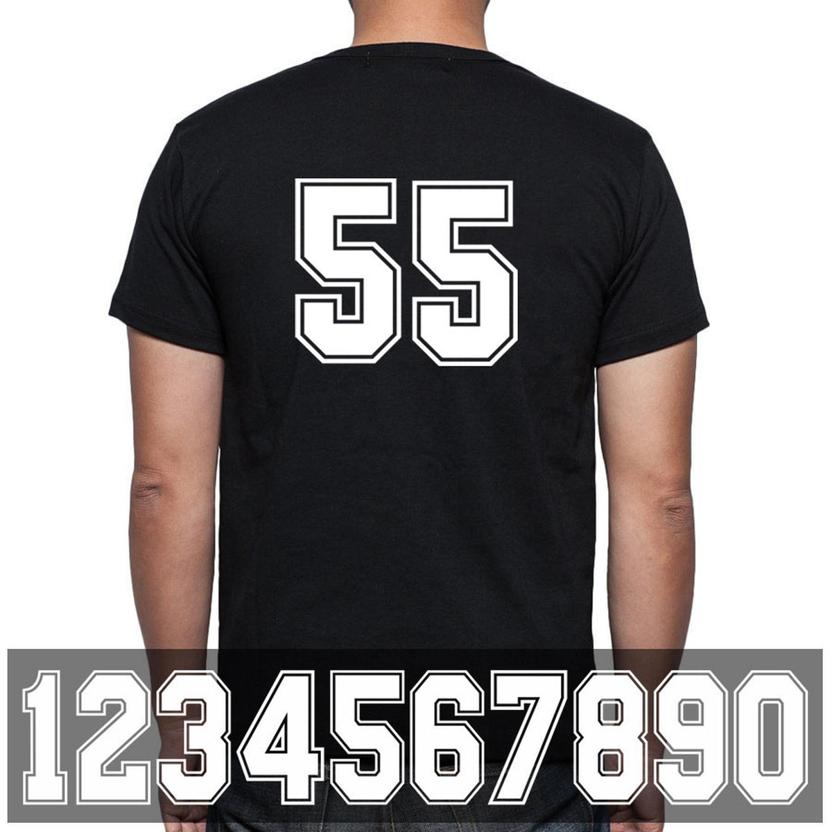 Iron On number in HIGH SCHOOL OUTLINED font – PRINTO